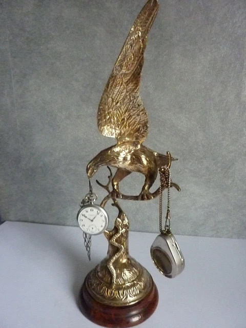 ANCIEN PORTE MONTRE A Gousset Support Montre . Bijoux . Aigle Dore EUR ...