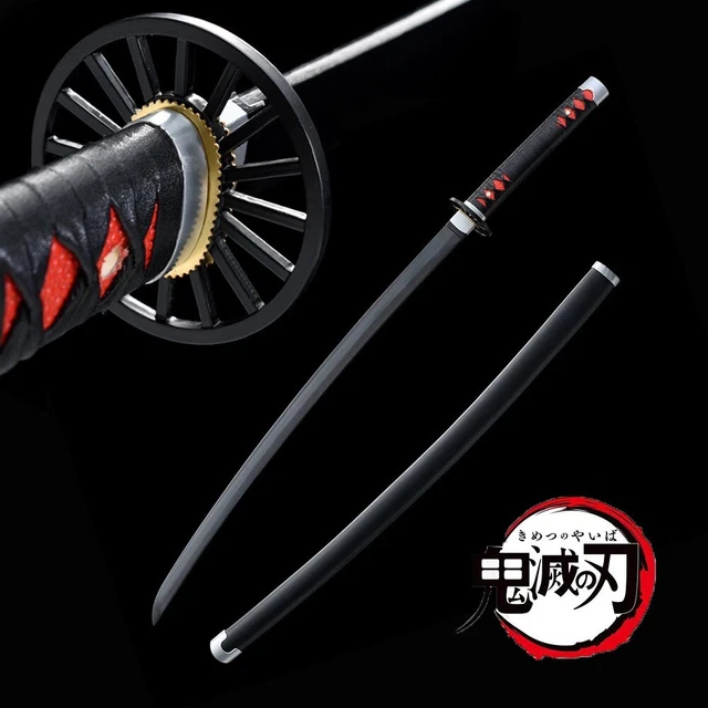 TANJIRO SWORDS KATANAS Demon Slayer KAMADO BLACK NICHIRIN BLADE ...
