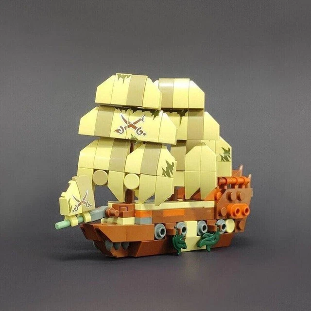 BUILDING BLOCK MOC Small Pirate Ship Flying Dutchman Bricks Model Kids ...