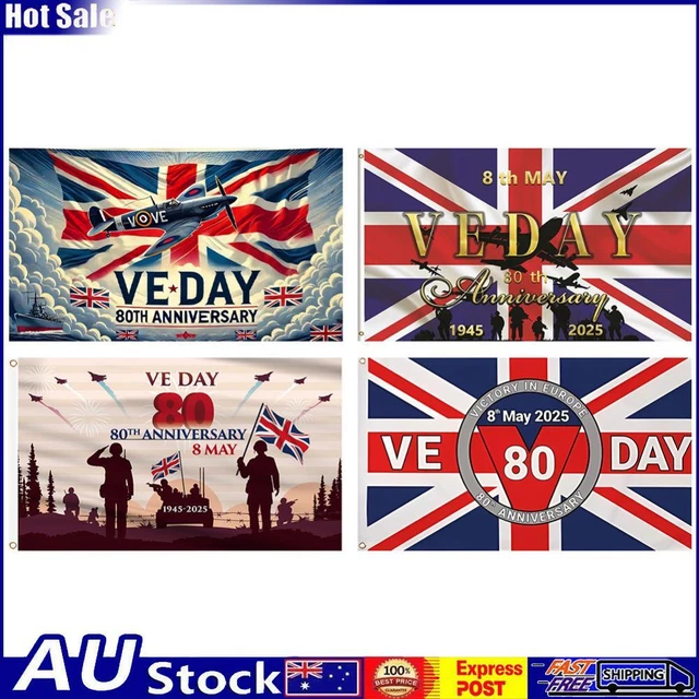 2025 VE DAY 80th Anniversary Flag VE Day Flag for Home Garden $10.19 ...