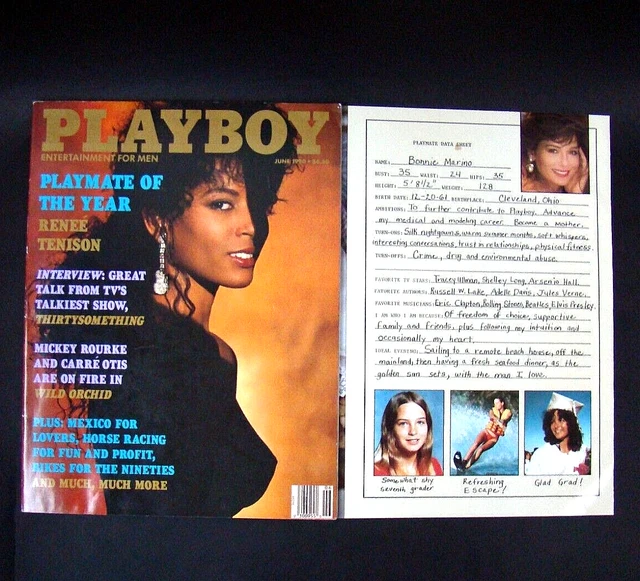 PLAYBOY MAGAZINE JUNE 1990 PMOY Renee Tenison Cover Bonnie Marino ...