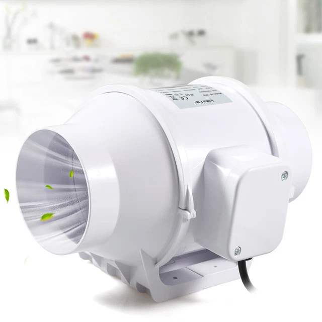 4'' INLINE DUCT Fan Mixed Flow Ventilation Blower Extractor Exhaust Fan ...
