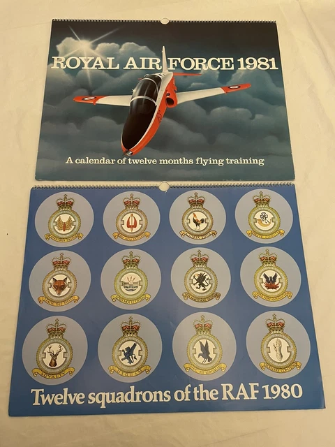 RARE VINTAGE ROYAL Airforce Calendars 1980 & 1981 UKGB Military - RAF ...