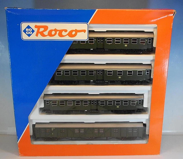 ROCO H0 44053 Personenwagen/Umbauwagen der DB 4 teiliges Set OVP #7525 EUR 79,99 - PicClick DE