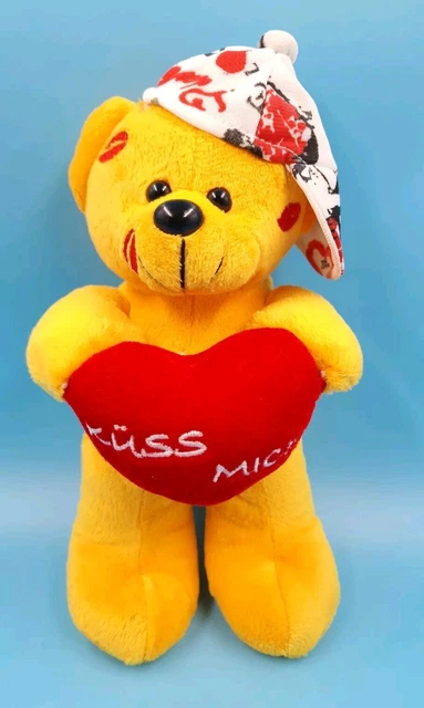 BÄR TEDDY HERZ Küss Mich Kussmund Lippen Kuscheltier Stofftier Plüsch ...
