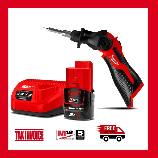 MILWAUKEE M12SI-0 12V Li-Ion Cordless Soldering Iron Battery and ...