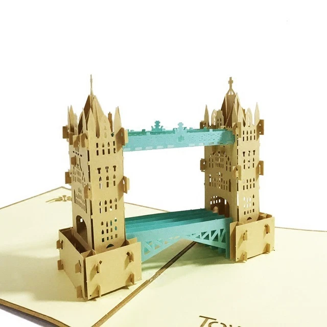 LASER CUT POP up card of London Tower Bridge Birthday Mother's Day ...
