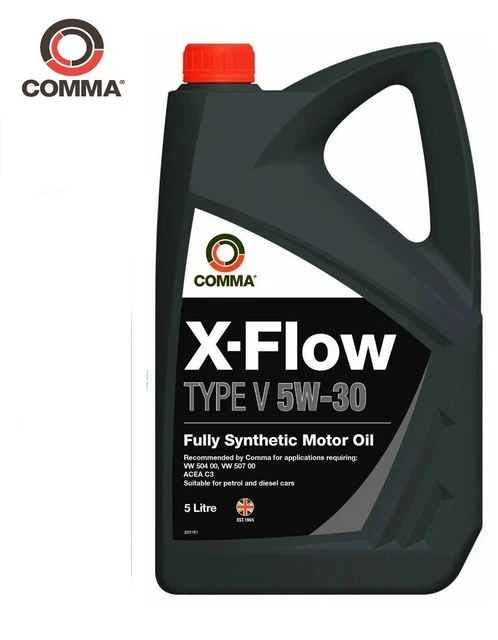 COMMA FULLY SYNTHETIC X-Flow Type V Engine Oil 5W-30 5L XFV5L $124.73 ...