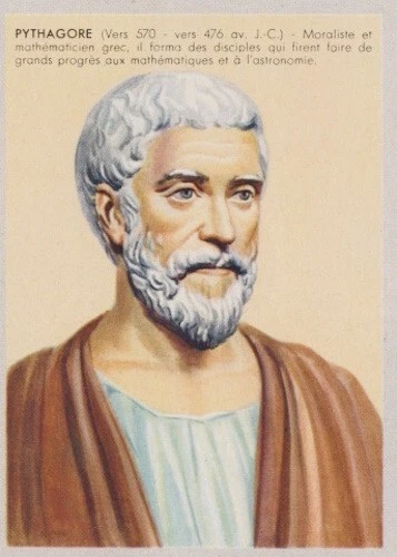 PYTHAGORAS PYTHAGORAS PHILOSOPHY Mathematics Ancient Greece Image Card ...