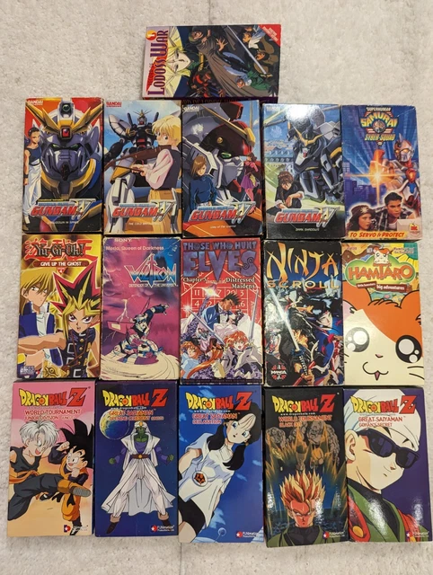 ANIME VHS TAPE Lot (16) Lodoss War Dragon Ball Z Gundam Yugioh Elves ...