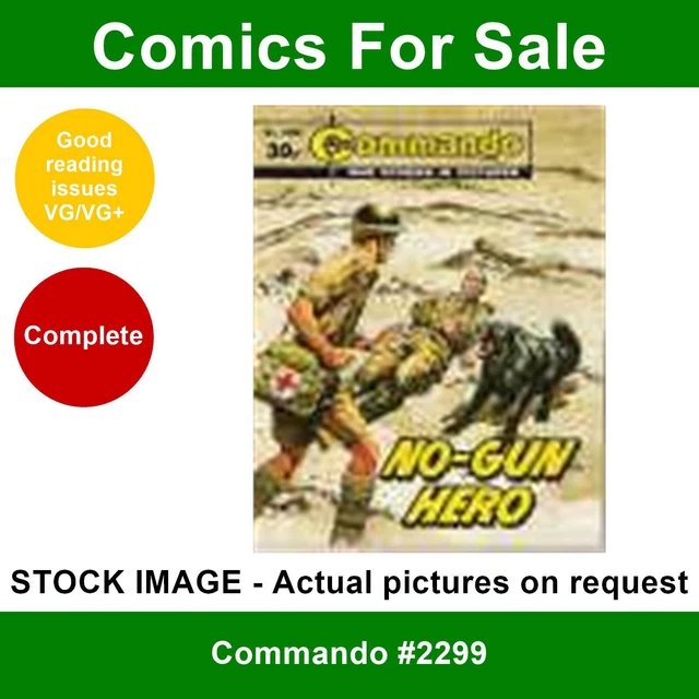 COMMANDO #2299 COMIC 01 August 1989 VG/VG+ DC Thomson - NO-GUN HERO EUR ...
