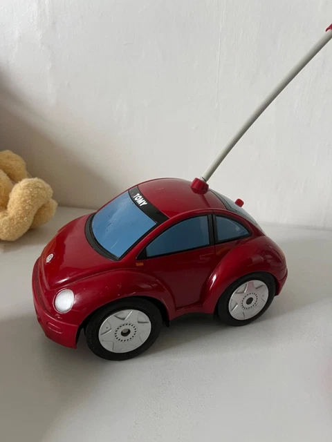 VINTAGE TOMY 1999 RED RC Car Remote Controlled Volkswagen Beetle Bug VW ...