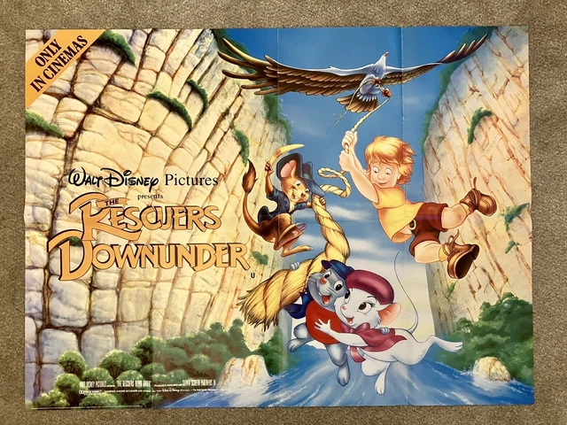 THE RESCUERS DOWN UNDER original 1990 FOLDED UK quad movie poster 30 ...