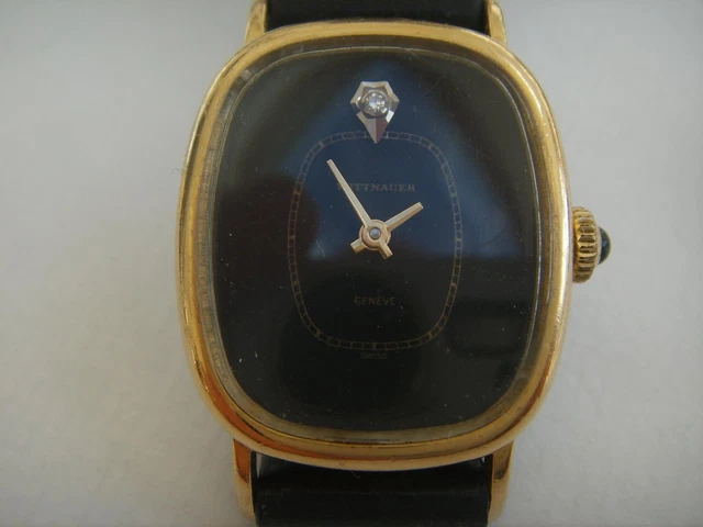 LADIES 1980S WITTNAUER GENEVE SWISS JEAN PERRET WATCH STONE SET DIAL ...