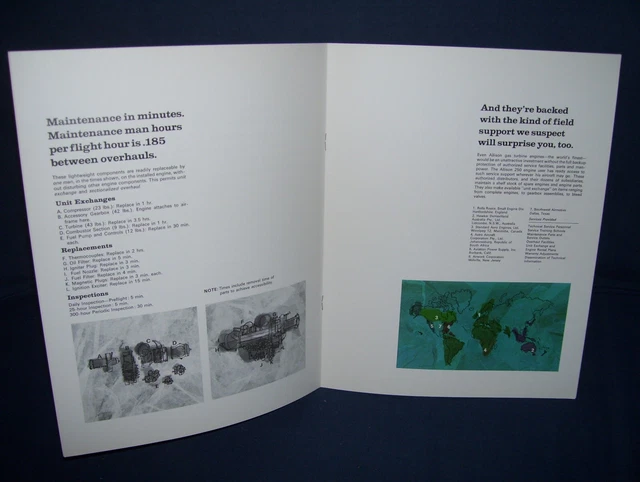 VINTAGE ALLISON 250 Series Gas Turbine Engines Brochure Used 250 SP 101 ...