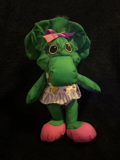 PLAYSKOOL BARNEY THE Dinosaur Baby Bop 12" Bath Toy Pool Plush Nylon ...
