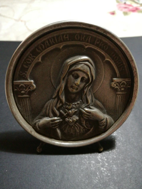 ICONA BASSORILIEVO MADONNA del sacro cuore arg cm7 EUR 35,00 - PicClick IT