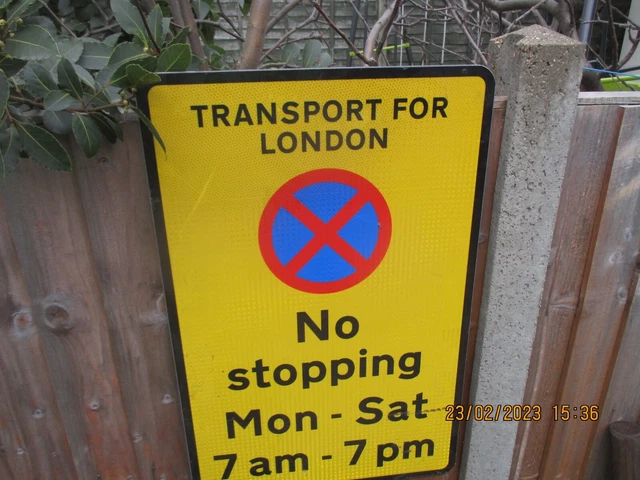 LONDON TRANSPORT SIGN tfl no stopping £29.99 - PicClick UK