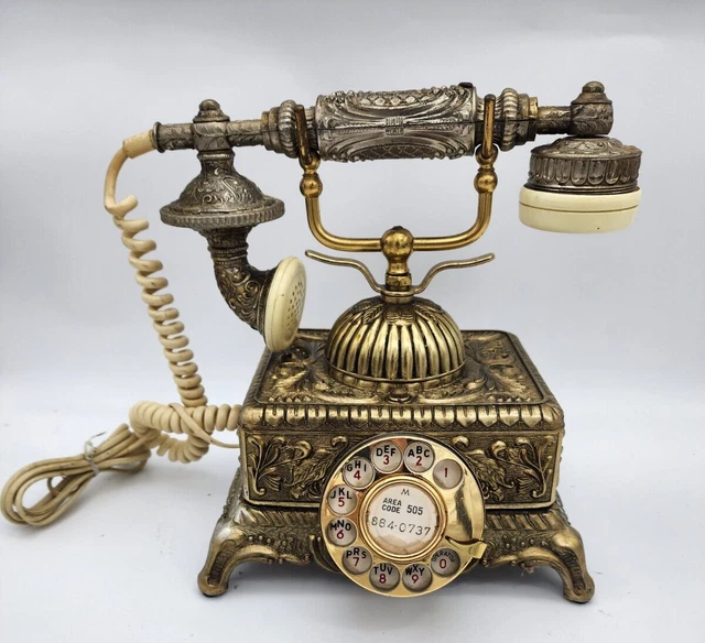 VINTAGE GOLD RADIO Shack Rotary Dial Desk Phone Model #43 323a £74.96 ...