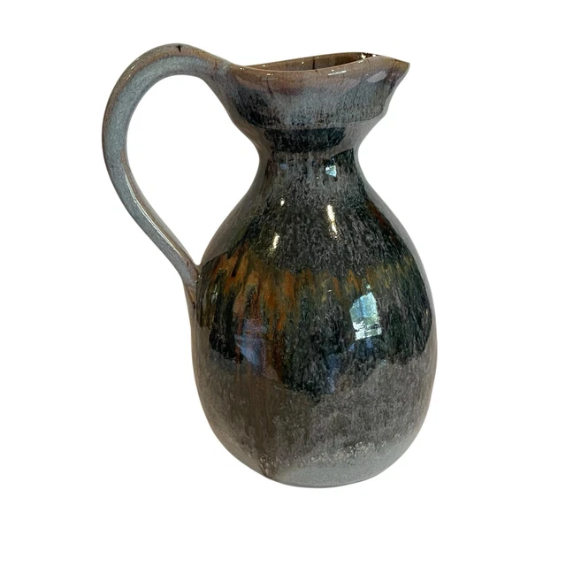 BOB HALEY OREGON Applegate Pottery Studio Glazed Stoneware Pitcher Vase ...