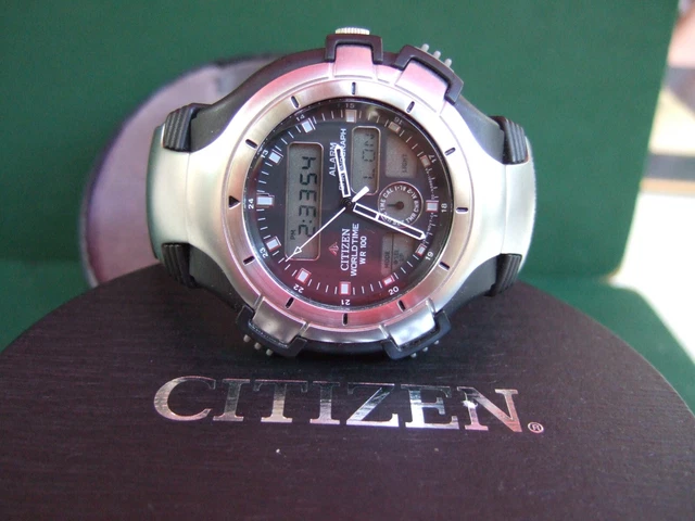 RARE BOXED NOS Citizen Promaster C420 S72315 Ana & Digi World Time ...