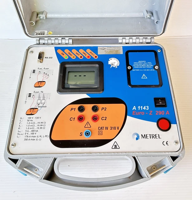 METREL A1143 EURO-Z 290A 400kA High Current Impedance Tester £936.66 ...