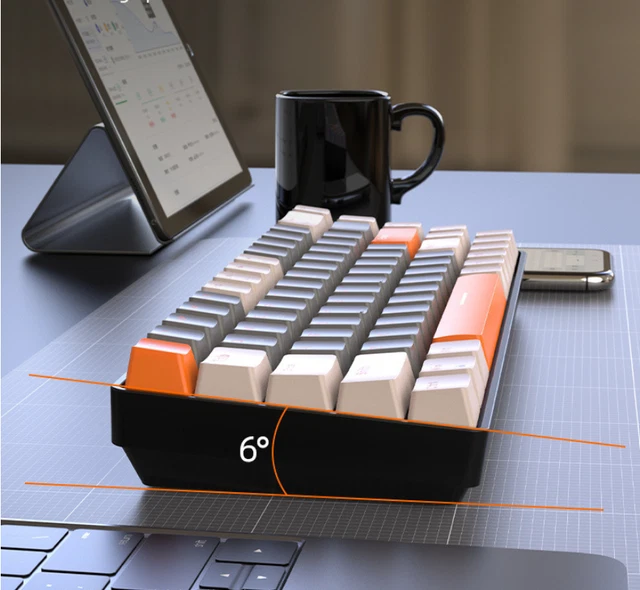 RK68 WIRELESS MECHANICAL Keyboard 60% Gaming Apex Pro Mini 2.4G/BT Hot ...