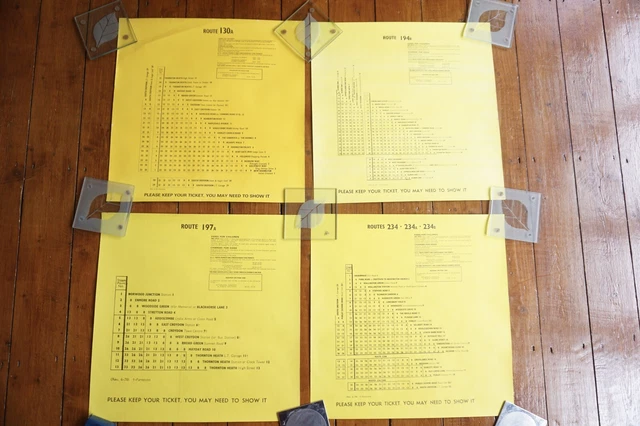C1970S LONDON TRANSPORT Bus Timetable Panel Poster x4 Ref A £24.99 ...
