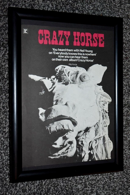 CRAZY HORSE BAND Framed A4 1971 DEBUT ALBUM original ART music poster ...