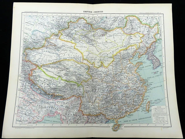 ANTIQUE MAP OF China The Chinese Empire Mongolia Korea Asia The Far ...