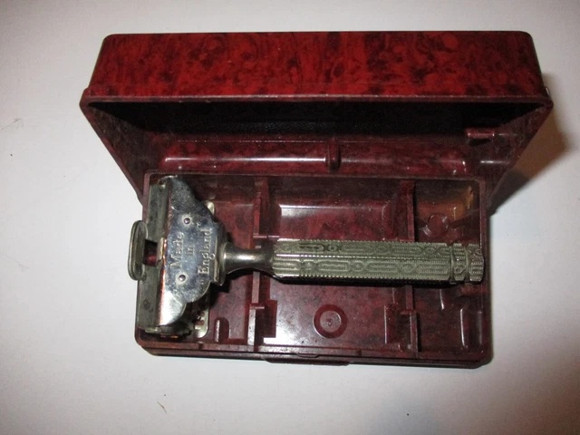 VINTAGE RED BAKELITE Boxed Ever-Ready Safety Razor 1930s £13.20 ...