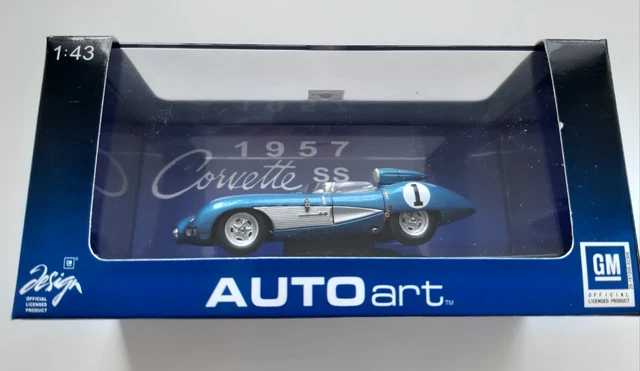 AUTOART 51051 CHEVROLET Corvette SS 1957 in Blau; 1:43 Gebraucht in OVP ...