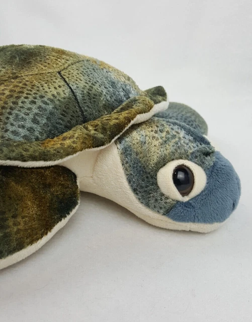 WILD REPUBLIC GREEN Sea Turtle 11x14" Plush Realistic Stuffed Animal ...