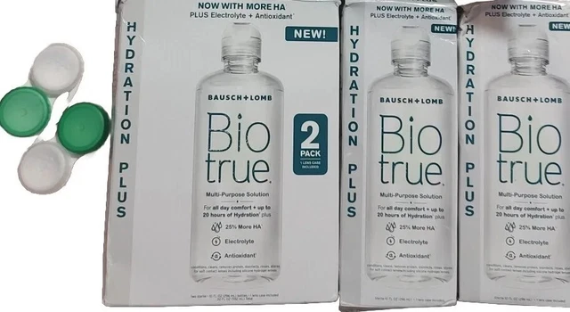 BIO TRUE HYDRATION Plus Contact Lens Solution (4 Bottles) 10 oz ea ...