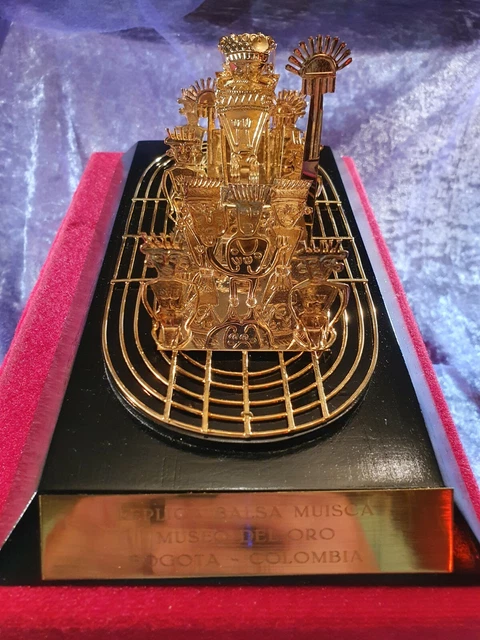 24K GOLD PLATED Reproduction of Pre-Colombia Balsa Muisca Raft Found in ...