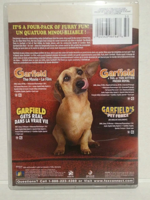 GARFIELD 4 TAIL Collection DVD Set, Movie, Two Kitties, Gets Real, Pet ...