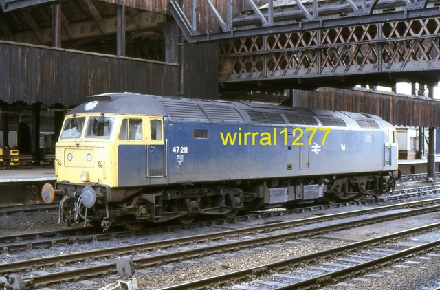 ORIGINAL RAILWAY SLIDE Class 47 47211 at Manchester Victoria 28.03.86 £ ...