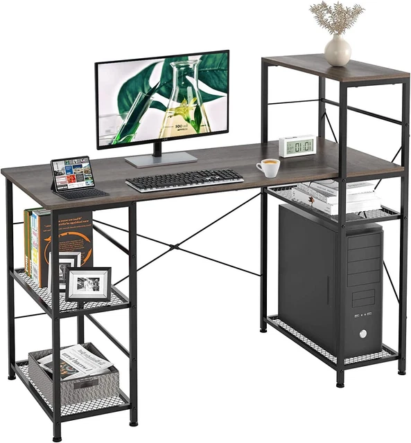INDUSTRIAL COMPUTER STORAGE Shelves, Simple Modern Study Desk Laptop ...