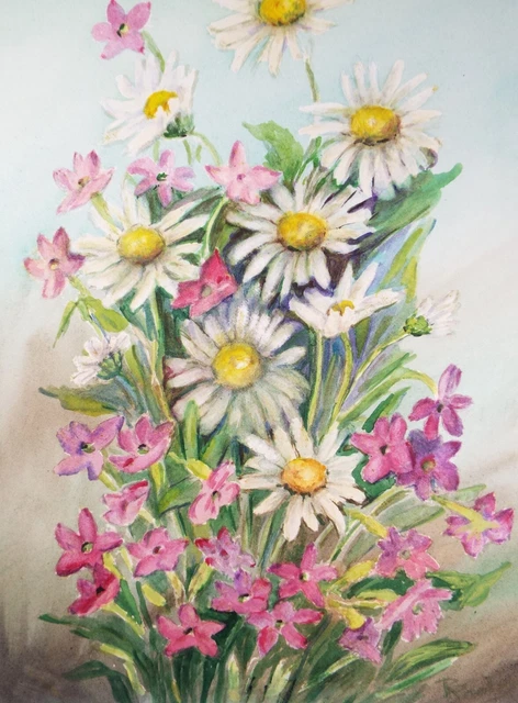 ORIGINAL WATERCOLOUR, 'STILL Life of Flowers', Circa 1950's, Artist ...