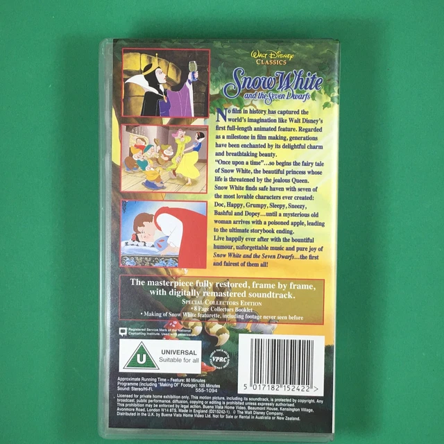 WALT DISNEY CLASSIC - SNOW WHITE VHS Video Cassette, Excellent ...
