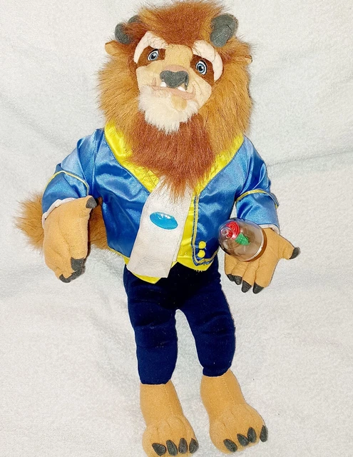 THE DISNEY STORY Beauty and the Beast Talking Beast With Rose Plush ...
