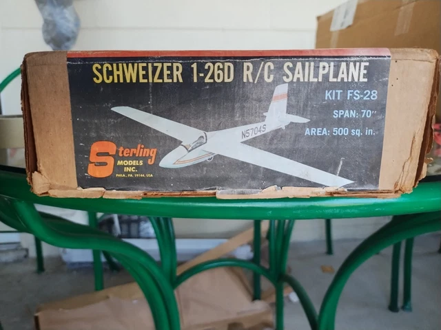 SCHWEIZER SGS 1-26D Radio Control Balsa Model Sailplane Kit Sterling ...