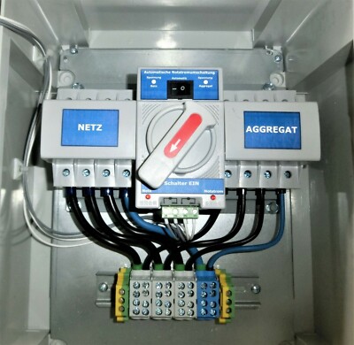 AUTOMATISCHER NOTSTROMUMSCHALTER NETZUMSCHALTER für Stromaggregat 63A 4 ...