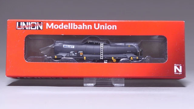 SPUR N MODELLBAHN Union MU-N-G32059 Knickkesselwagen Millet SNCF in OVP ...