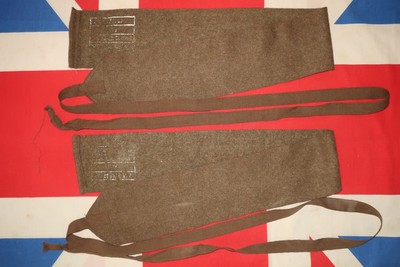 WW1 / WW2 Original British Army Puttees / Wool Leg Wraps / Gaiters Set ...