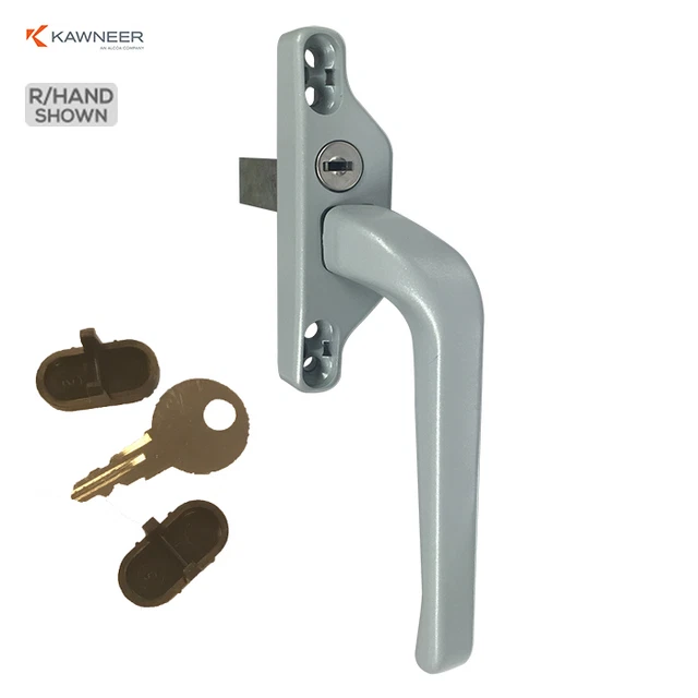 KAWNEER PEG SILVER Window Handle - Locking (Includes Cover caps and ...