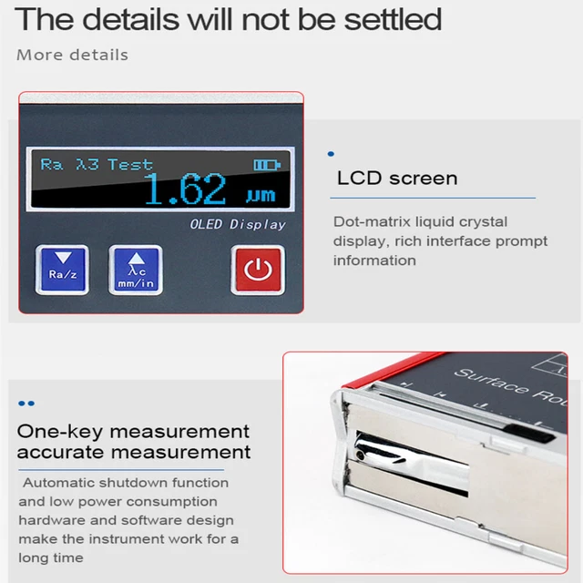 SURFACE ROUGHNESS TESTER Surface Profile Gauge With Ra Rz Rq Rt OLED ...