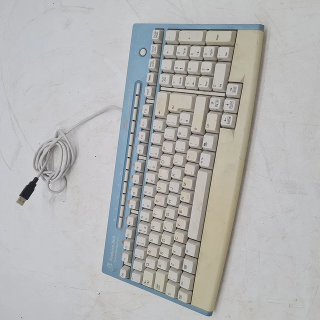 PACKARD BELL 9201 Beige USB Keyboard, Beige & Blue, Retro Comuting £21. ...
