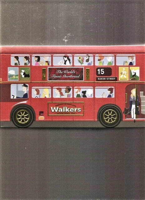 WALKERS COOKIE TIN Double Decker Bus Scotland Shortbread Mix Empty ...