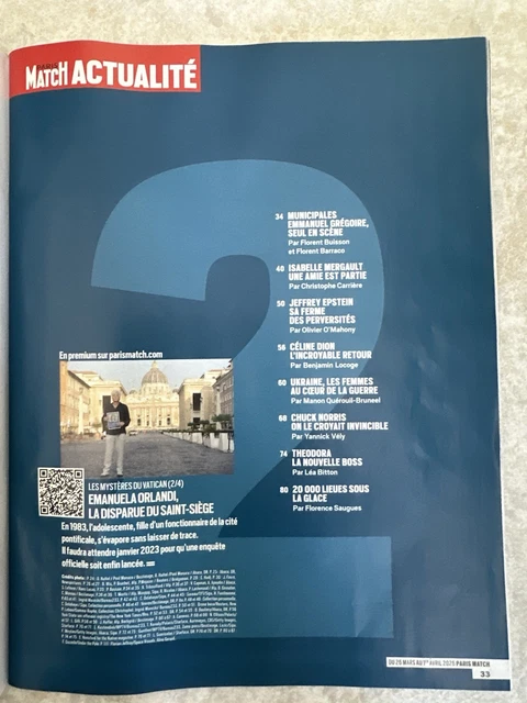 PARIS MATCH N° 4013 du 25/03/2026- Isabelle Mergault. Céline Dion ...
